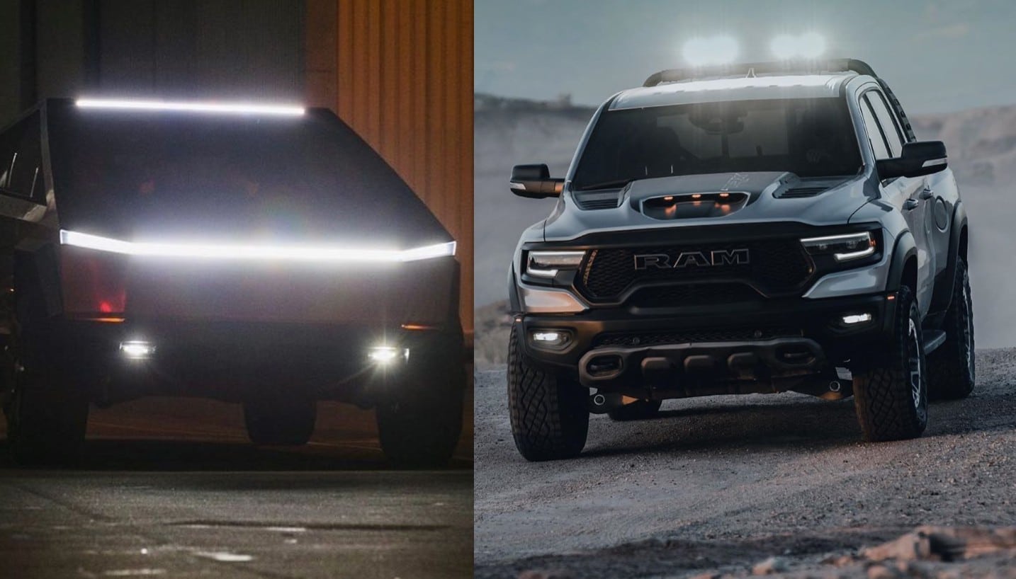 Tesla Cybertruck Tri-Motor sizes up to RAM 1500 TRX – ilovetesla.com