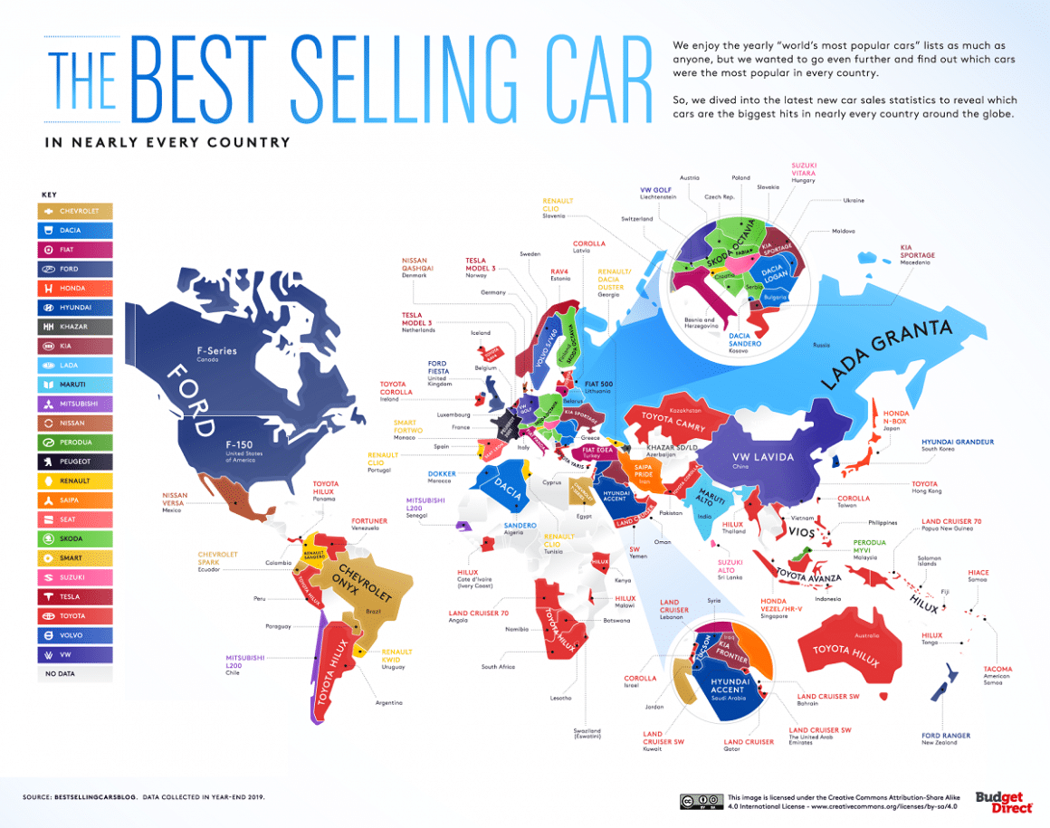 Infographic: Best-Selling Vehicles In Each Of The World’s Countries ...