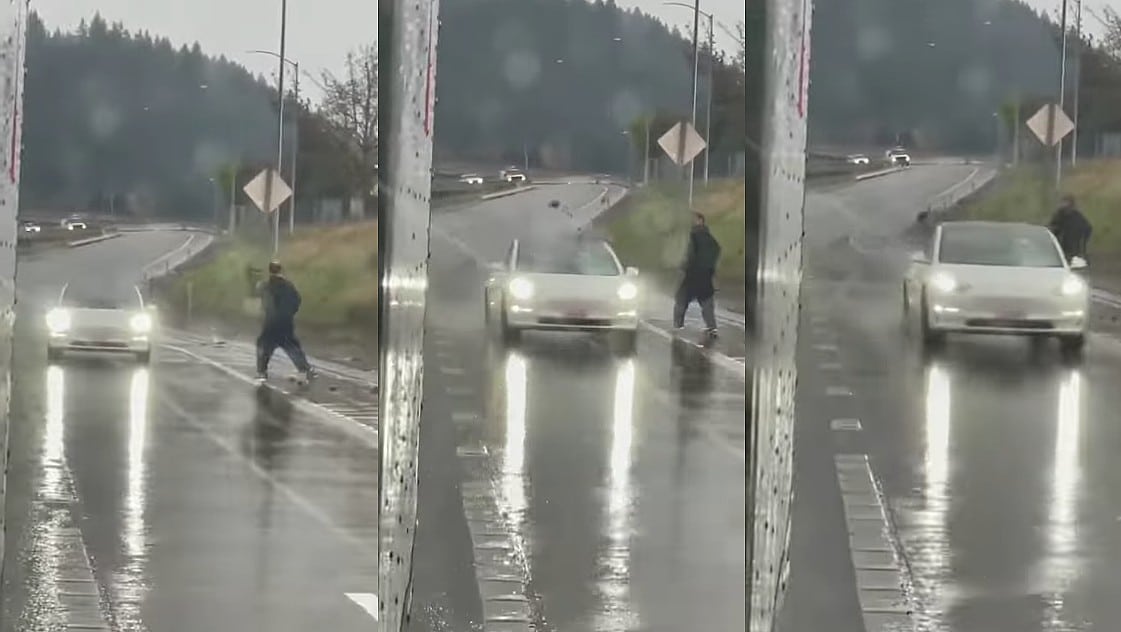 Tesla Model 3 windshield survives intentional rock-throwing attack ...