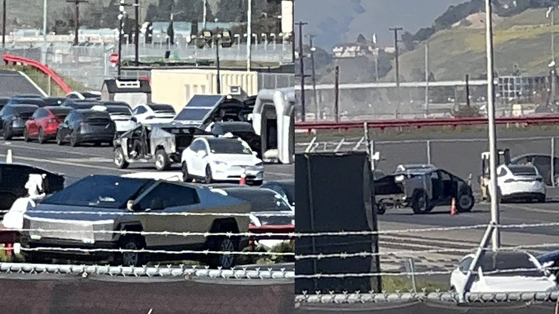 Two mobile Tesla Cybertruck prototypes spotted testing together for the ...