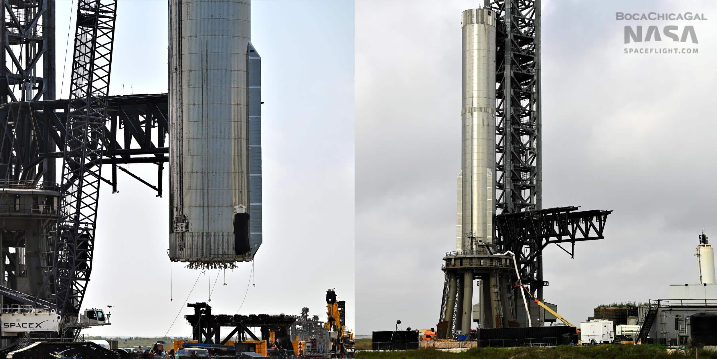 SpaceX Super Heavy booster returns to launch pad after major repairs ...