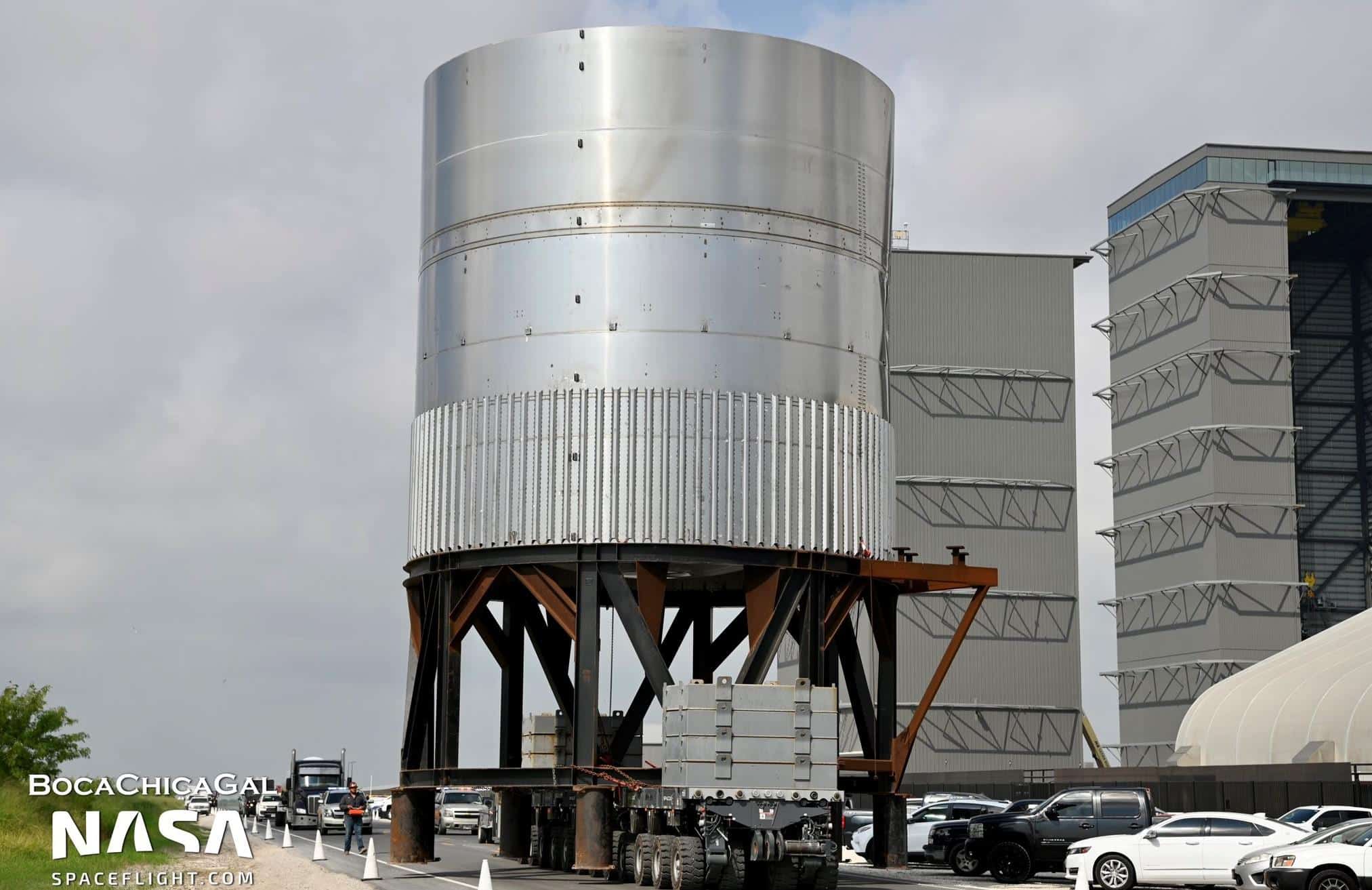 SpaceX rolls out Starship tank prototype to test upgraded domes ...