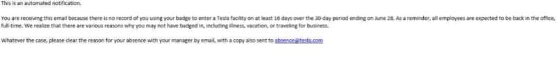 Tesla tracking employee attendance after return to office order ...