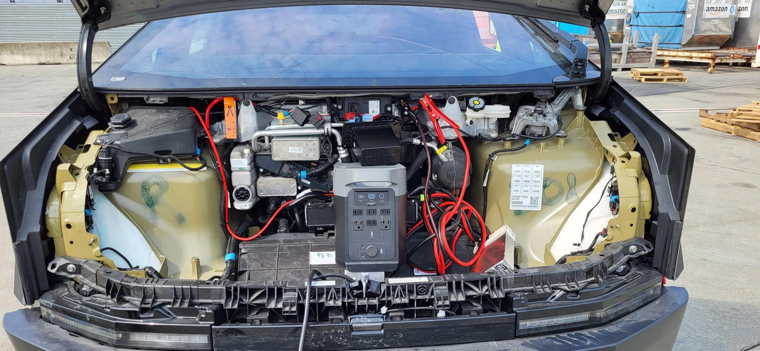 Close-up shots of the Tesla Cybertruck Dual Motor reveal details like ...