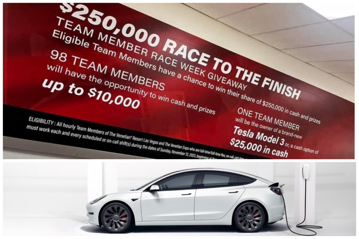 Working the Las Vegas F1 race could put a Tesla Model 3 in your ...