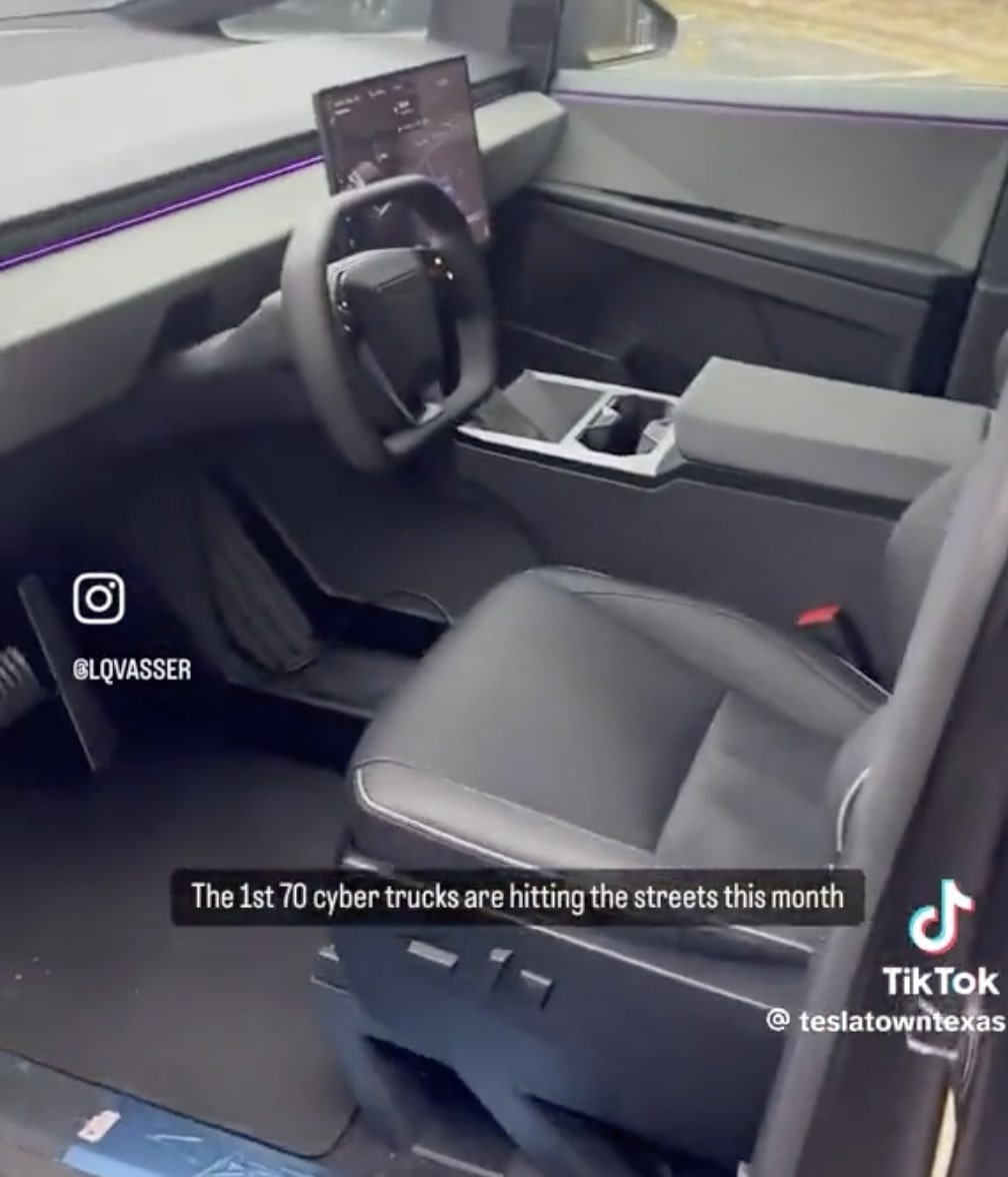 Close-Up Look at Tesla Cybertruck Interior, UI, and Tonneau Cover Ahead ...
