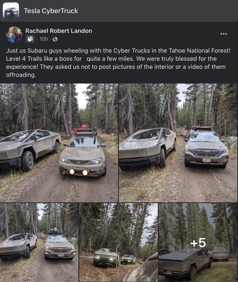 Muddy Tesla Cybertruck Pair Spotted Off-Roading in Tahoe National ...