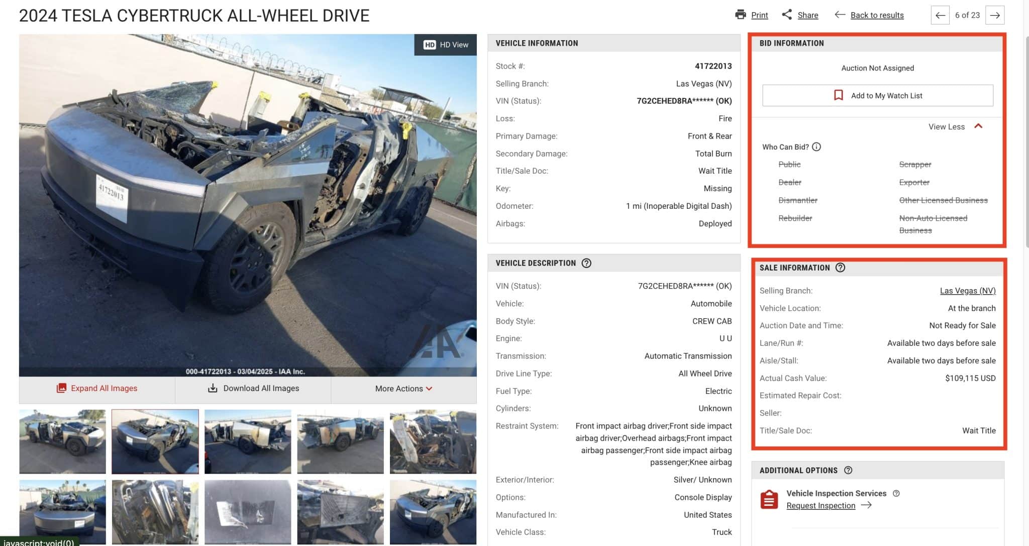 Cybertruck Tied to Trump Hotel Bombing Appears on Auction Site ...